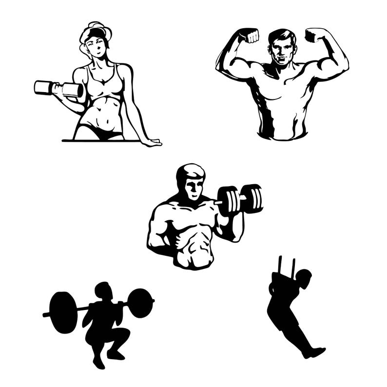 Bodybuilder Svg Bundle, Bodybuilder Clipart for Cricut, Exercise ...