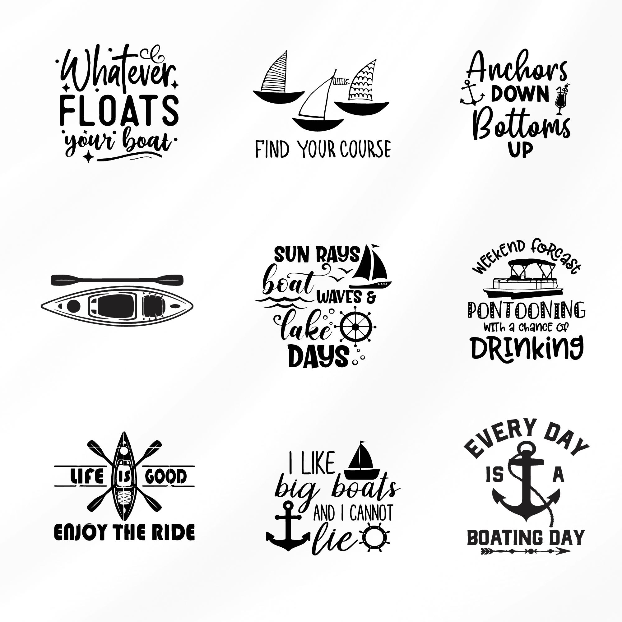 Boating Svg Bundle, Boating Clipart for Cricut, Boating Quotes ...