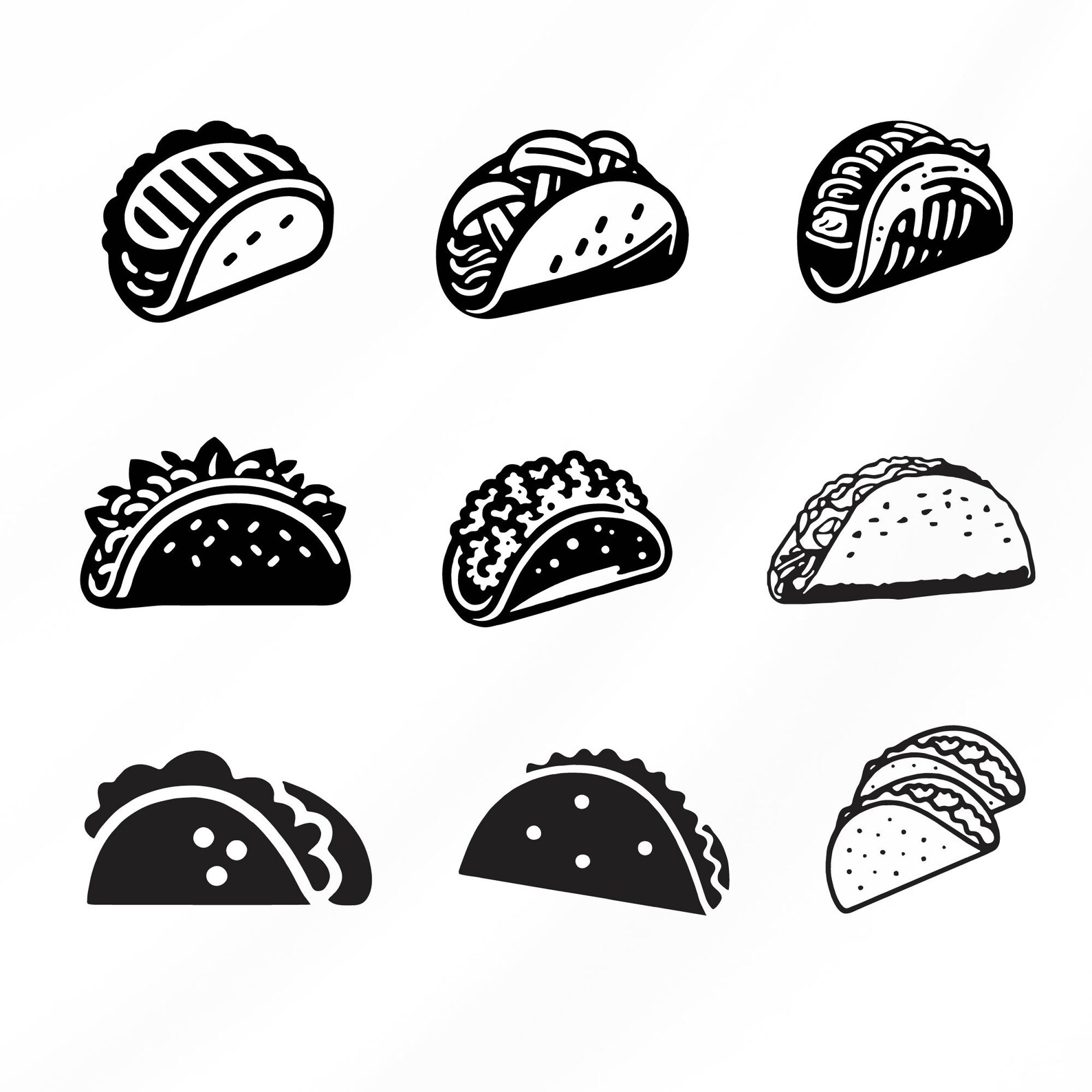 Taco Svg Bundle, Funny Taco Clipart for Cricut, Taco Quotes Silhouette ...