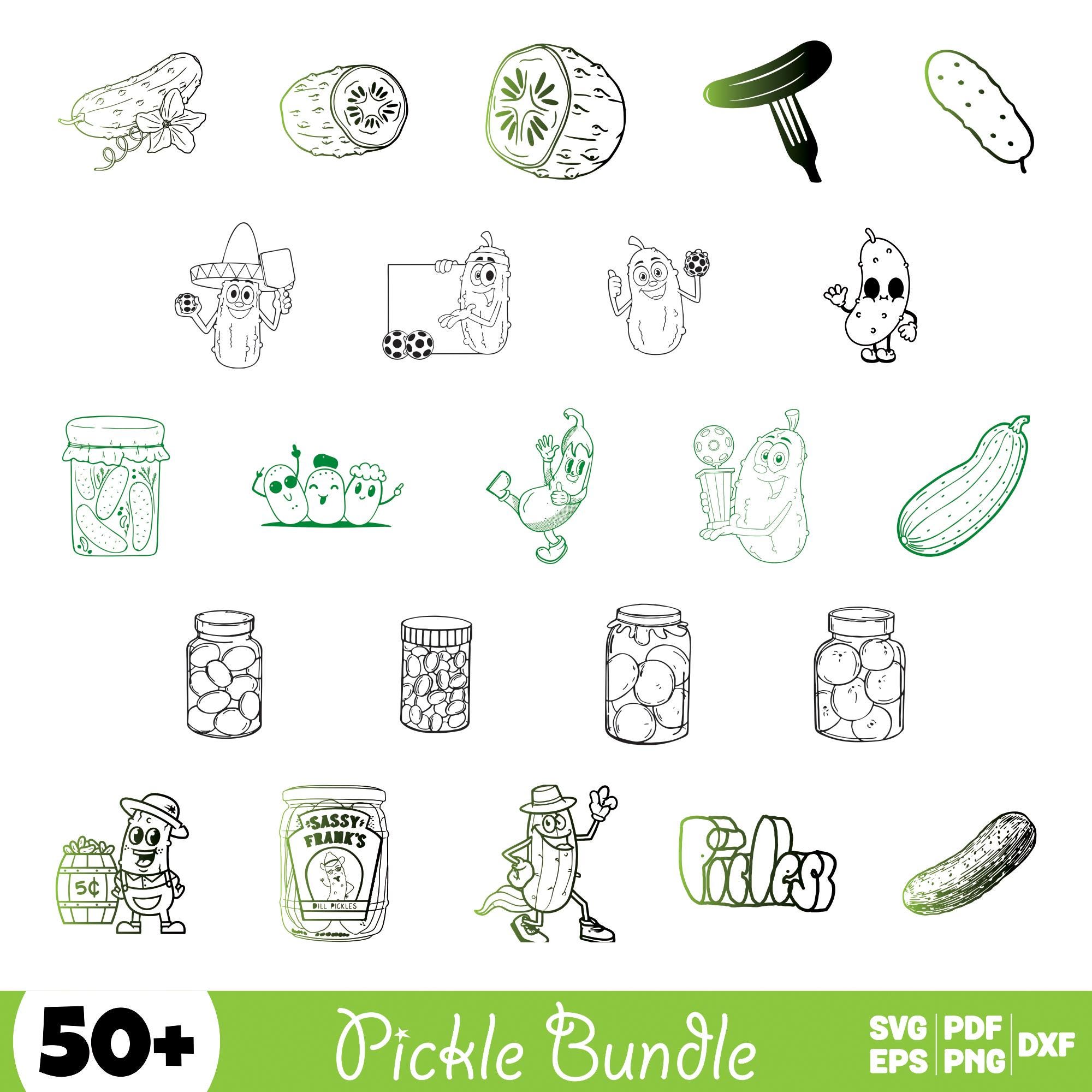 Pickles Svg Bundle, Funny Pickles Clipart for Cricut, Pickle Quotes ...