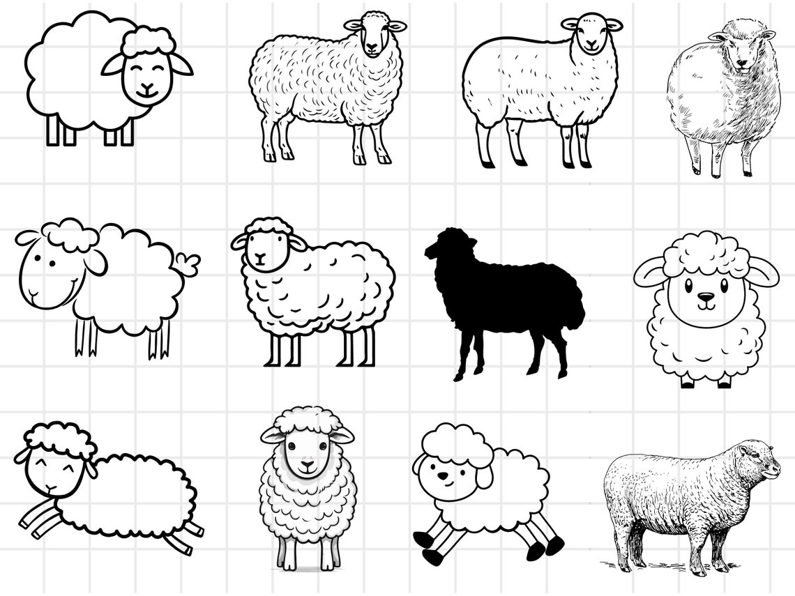 Sheep SVG Bundle , Sheep Clipart, Svg Files for Cricut, Sheep Head Svg ...