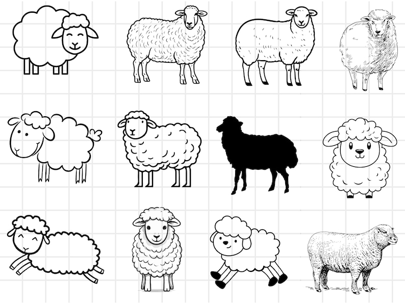 Sheep SVG Bundle , Sheep Clipart, Svg Files for Cricut, Sheep Head Svg ...