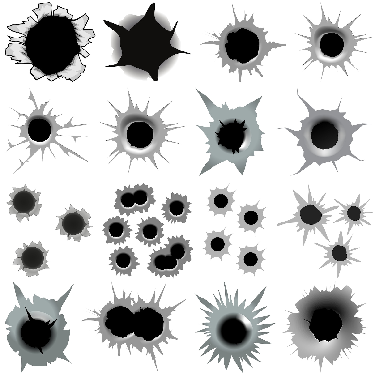 Bullet Hole SVG Bundle, Bullet Hole Vector, Bullet Hole Cut Files ...