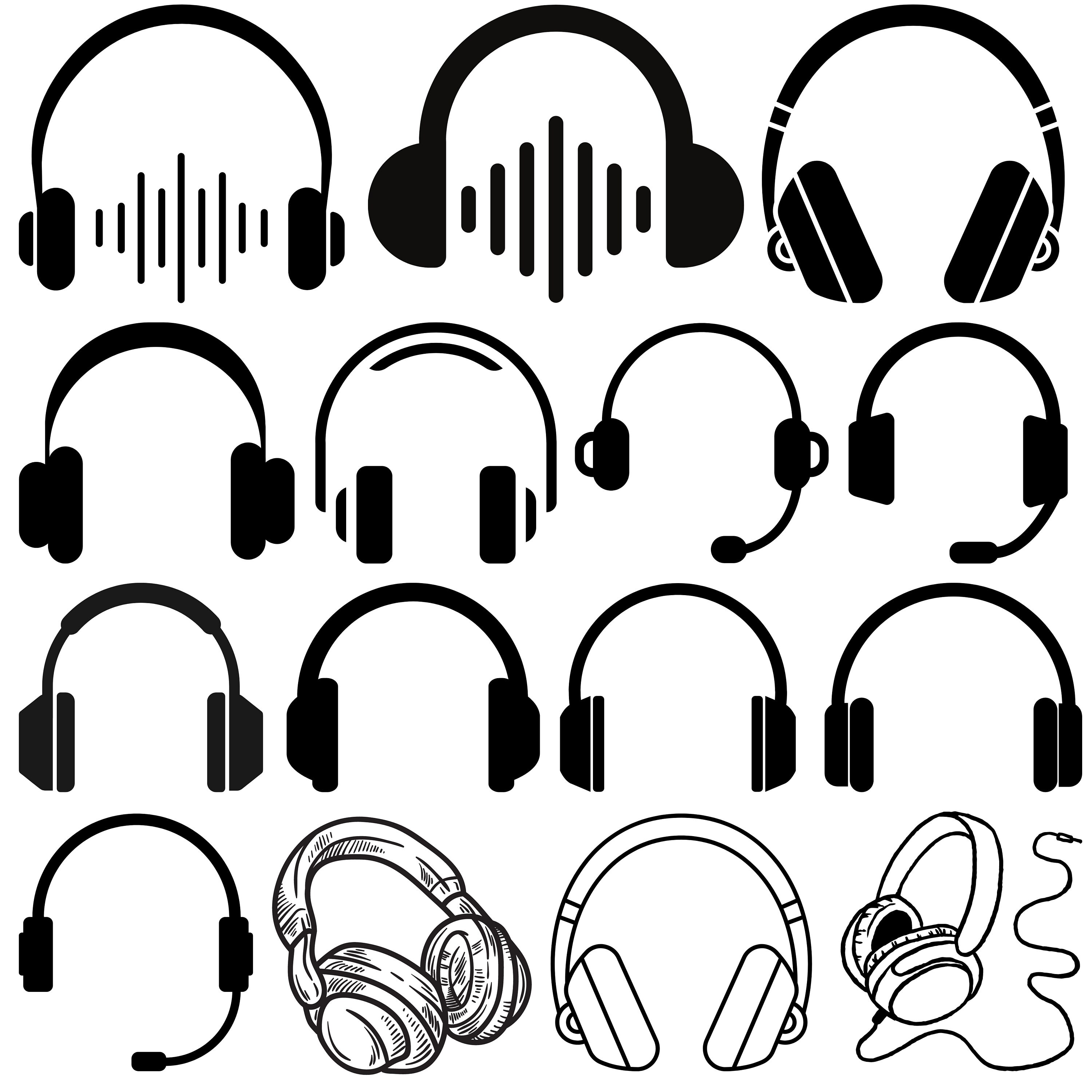 Headphones SVG Bundle, Headphones Clipart, Headphones Vector ...