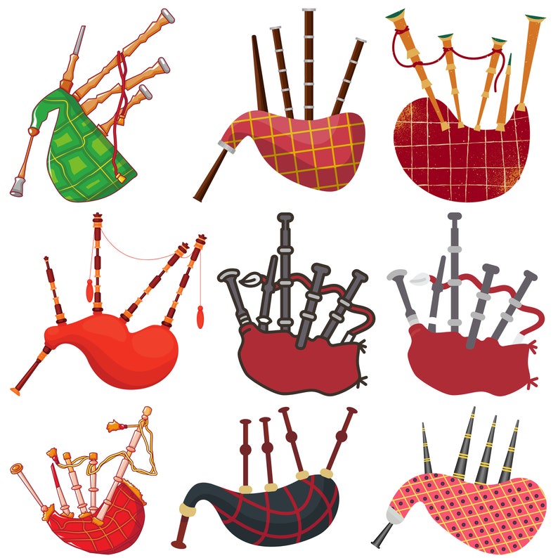 Bagpipes SVG Bundle, Bagpipes Vector, Scottish Bagpipers Svg, Bagpipe Silhouette, Agpipes Dxf ...