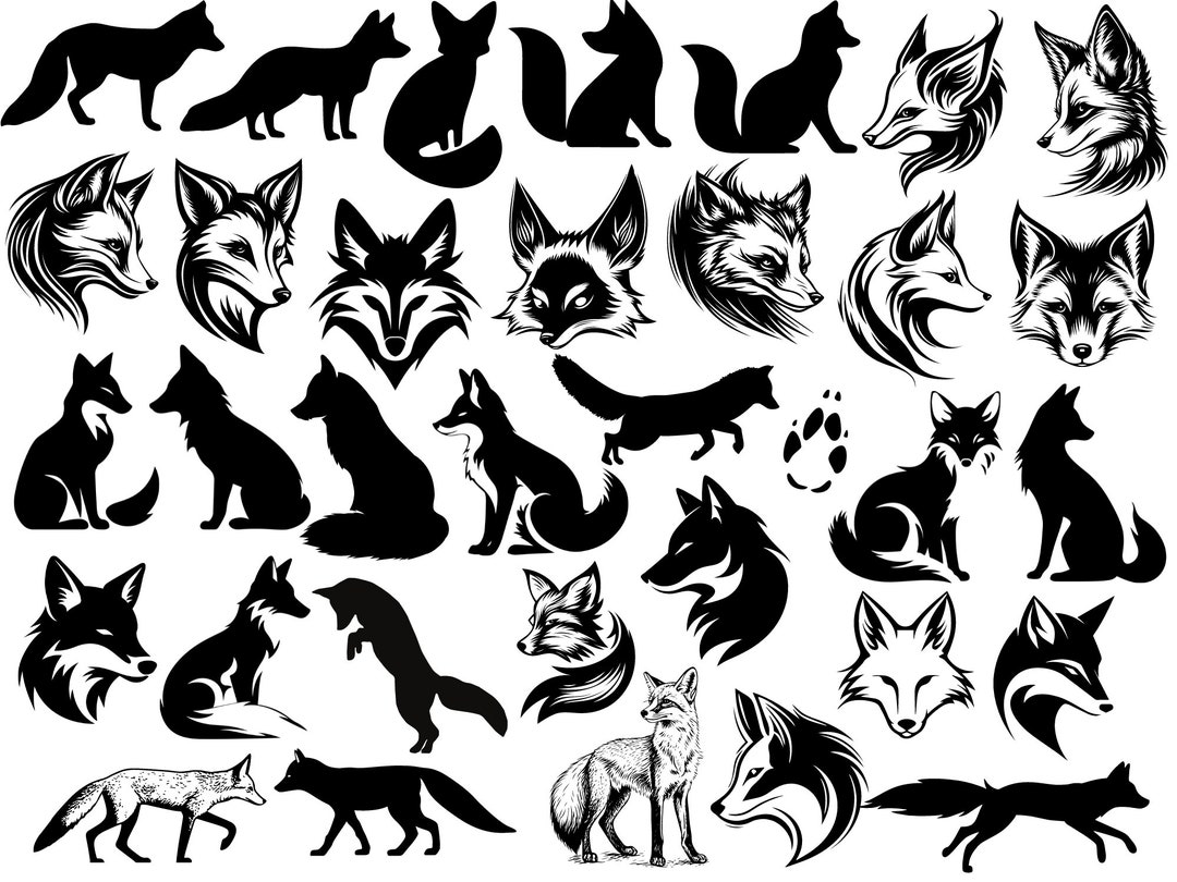 Fox Svg Bundle , Fox Clipart Bundle , Fox Silhouette , Fox Head Bundle ...