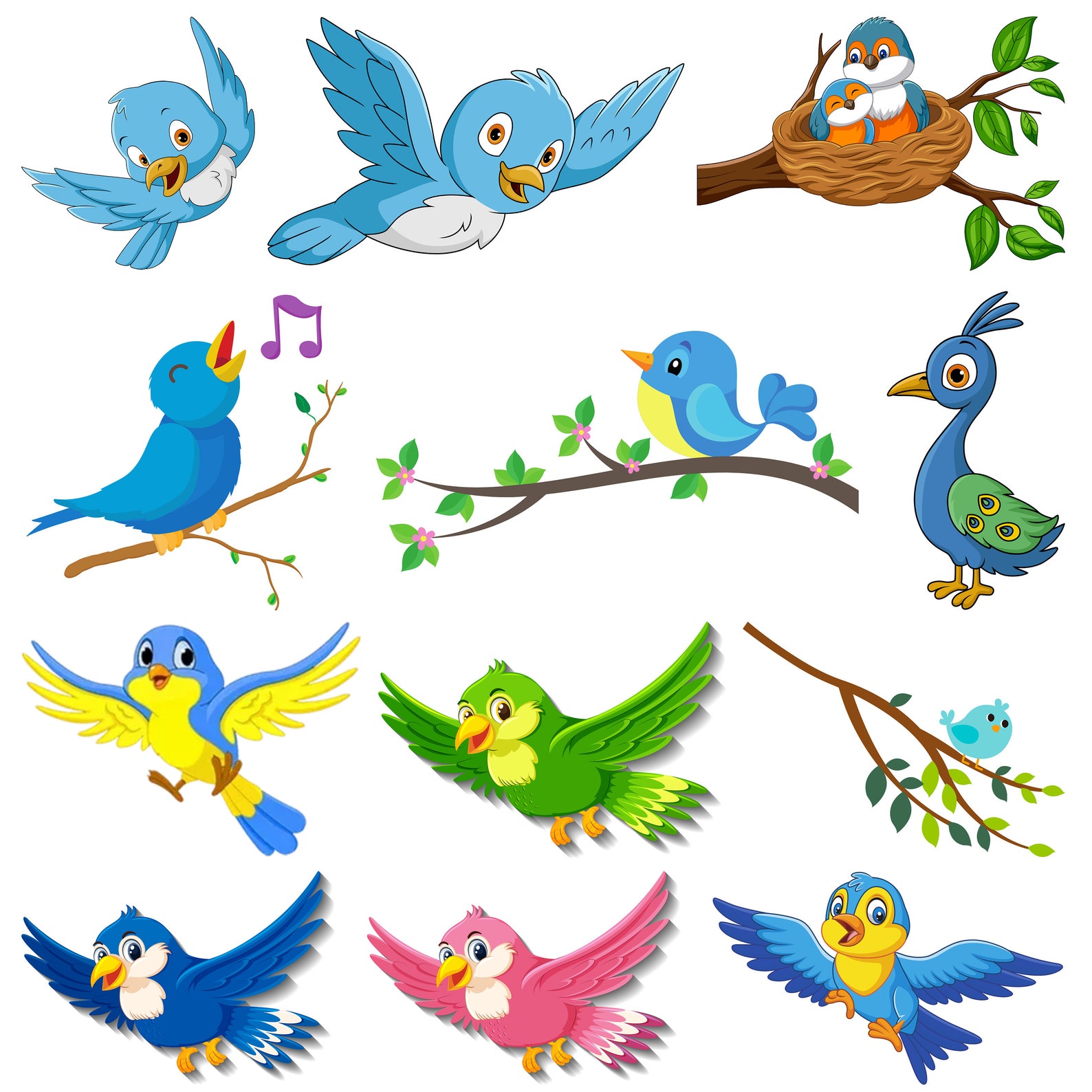 Cartoon Bird SVG Bundle, Cartoon Bird Png, Cartoon Bird Vector, Cartoon ...