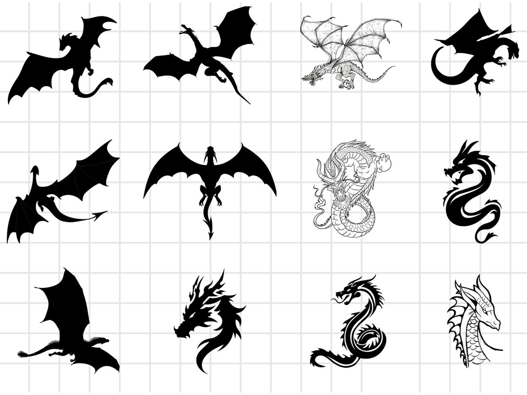 Dragon Svg Bundle, Dragon Svg, Dragon Cut File, Dragons Head, Dragon ...