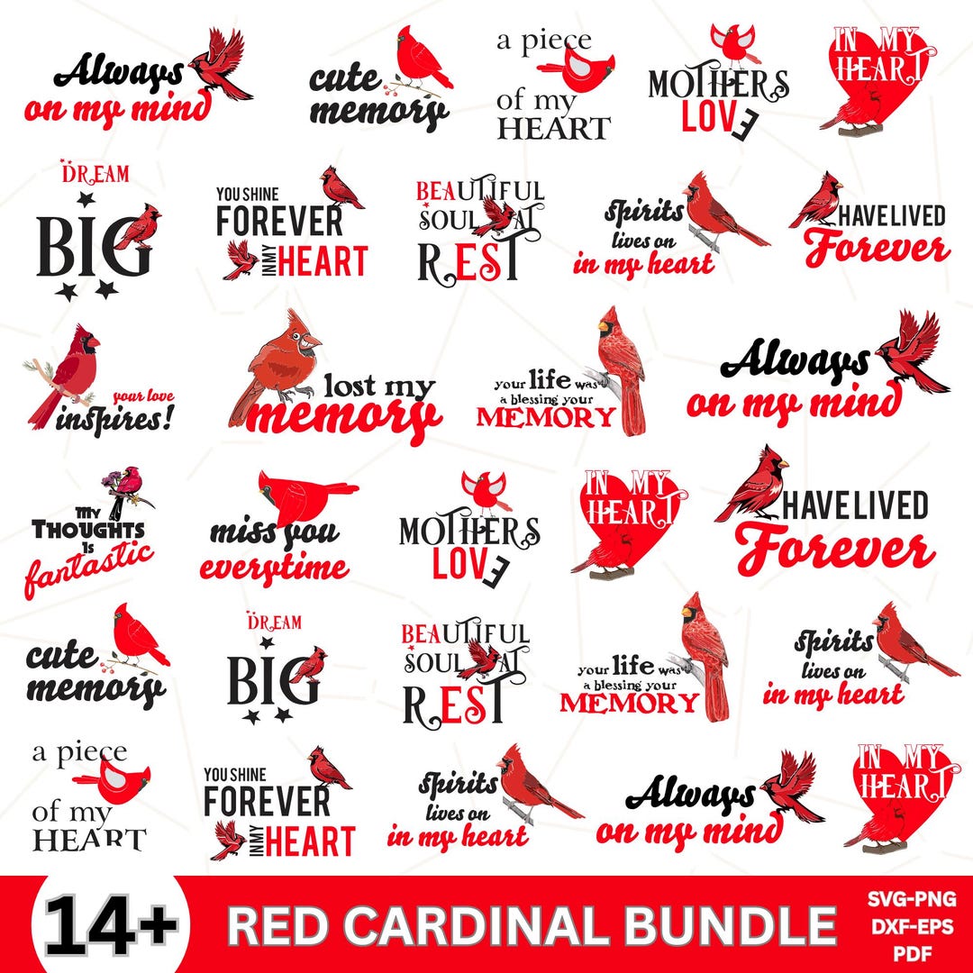 Memorial Svg, Cardinal Svg Bundle, Memorial Png, Red Cardinal, Memorial ...