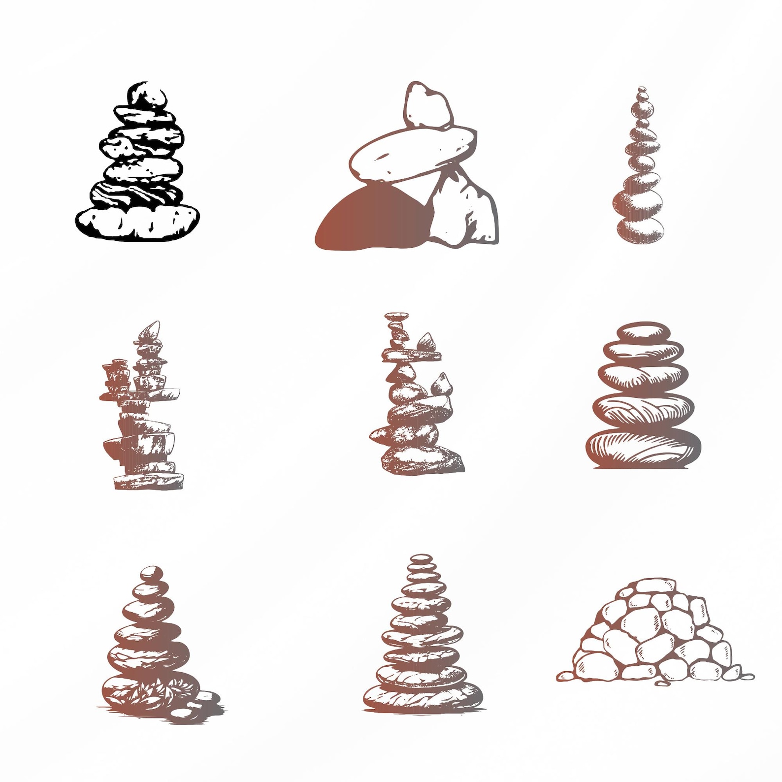 Pile of Rocks Svg Bundle, Pile of Stones Clipart for Cricut, Rock ...