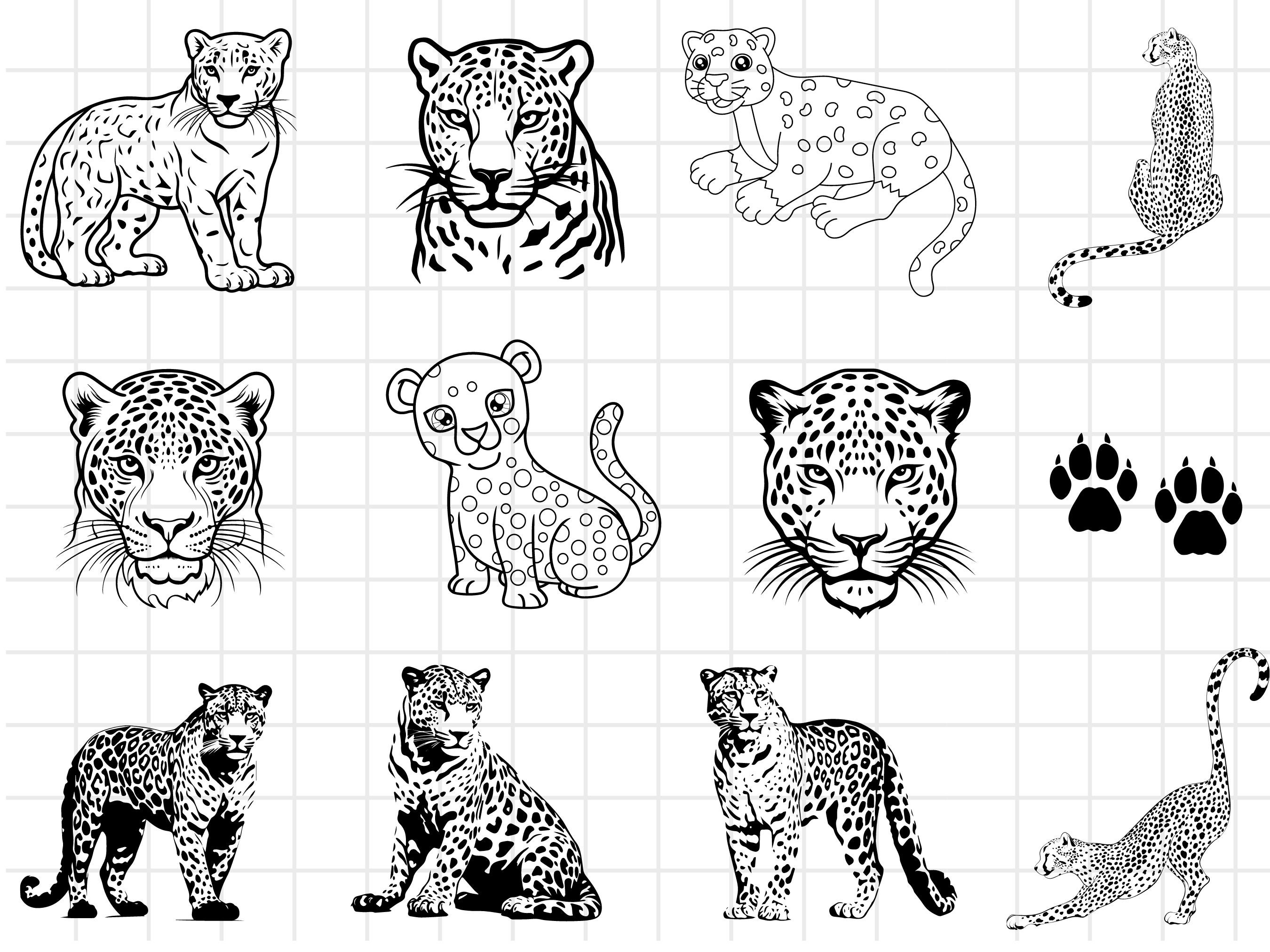 Jaguar Svg Bundle , Jaguar Face Bundle , Jaguar Png, Jaguar Svg, Jaguar ...