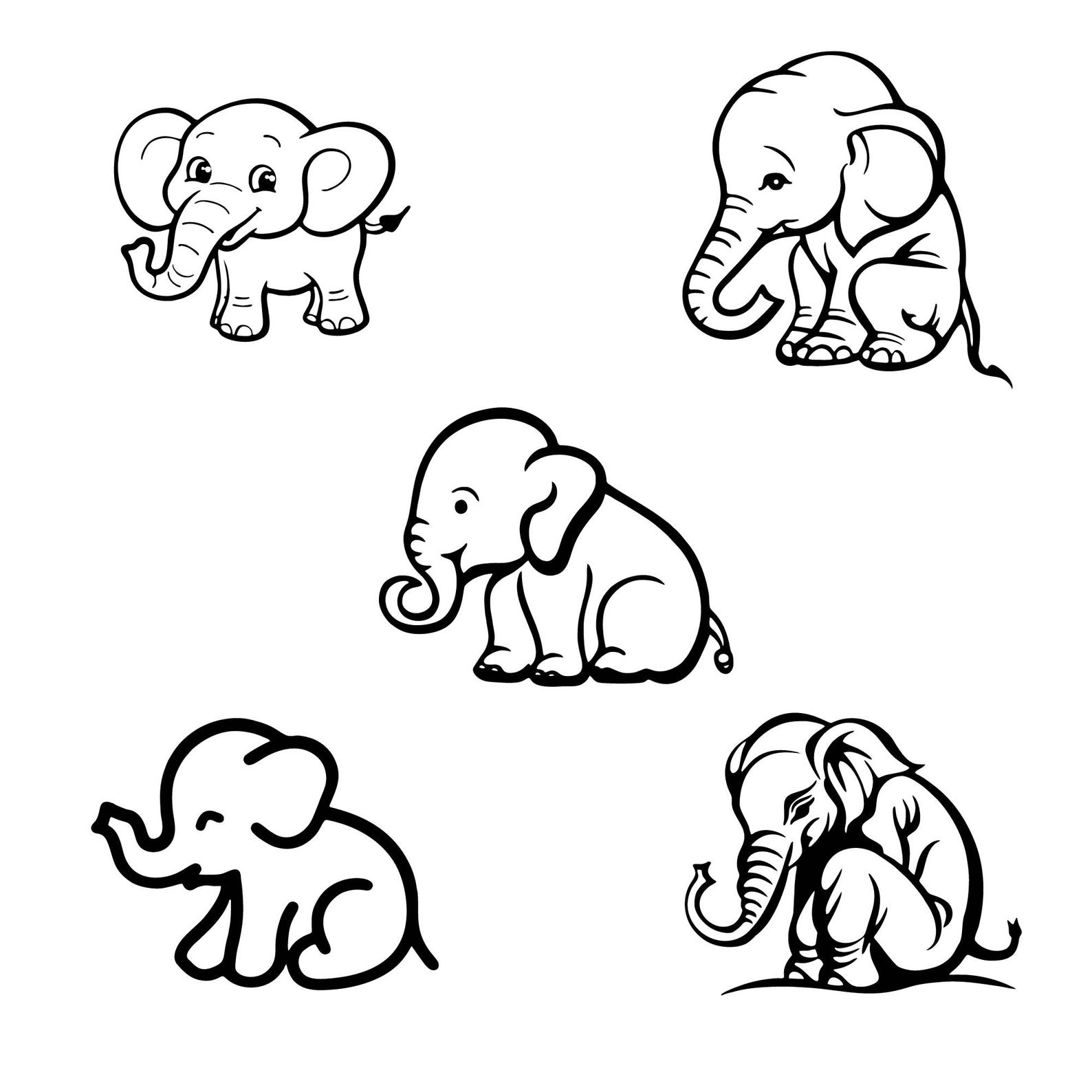 Elephant Svg Bundle, Cute Elephant Clipart for Cricut, Baby Elephant ...