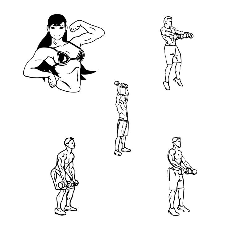 Bodybuilder Svg Bundle, Bodybuilder Clipart for Cricut, Exercise ...