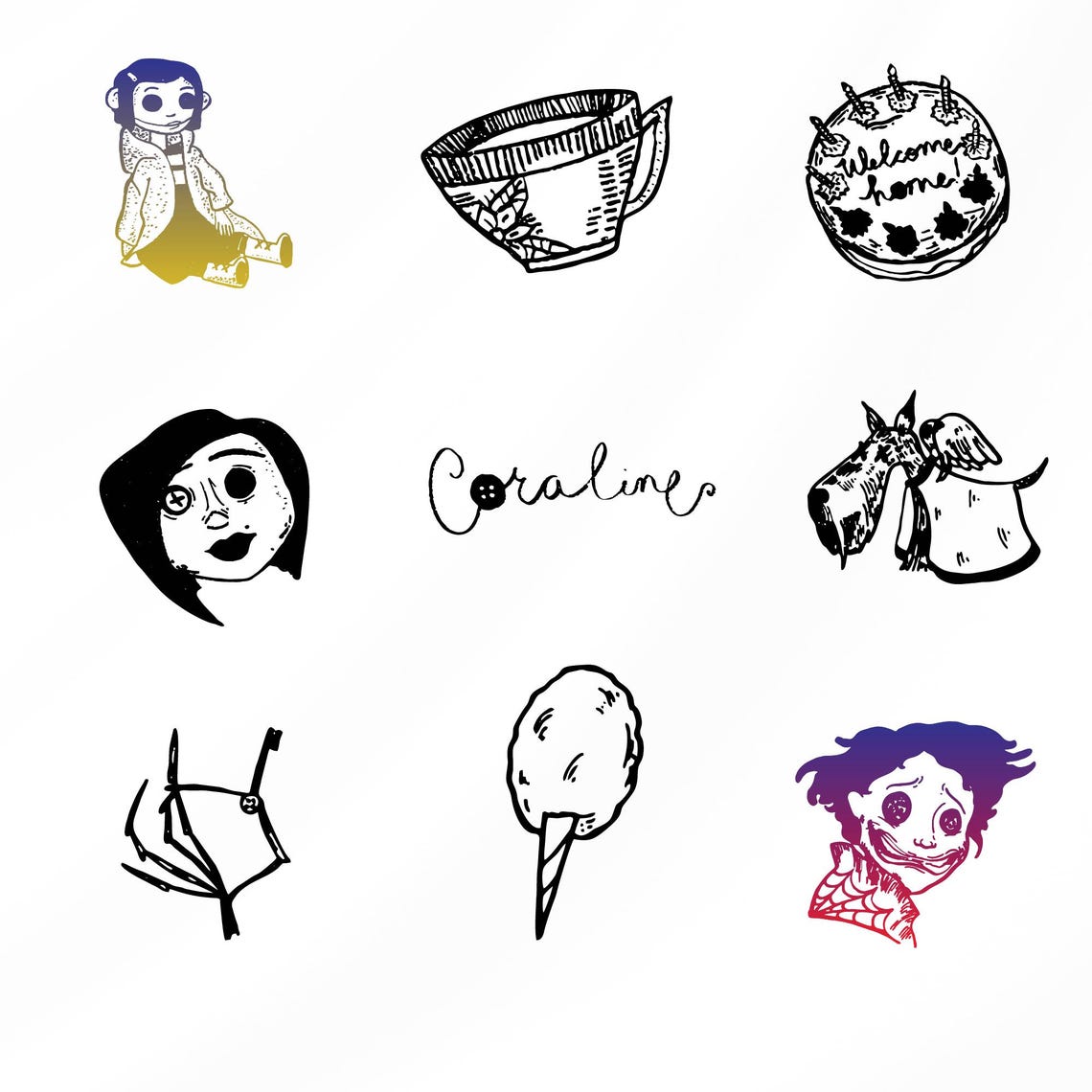 Coraline Svg Bundle, Coraline Clipart for Cricut, Coraline Ghost ...