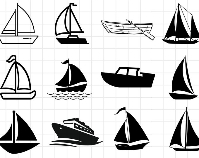 Boat SVG Bundle - Sailboat Svg - Ship Svg - Speedboat Svg - Cruise Ship ...