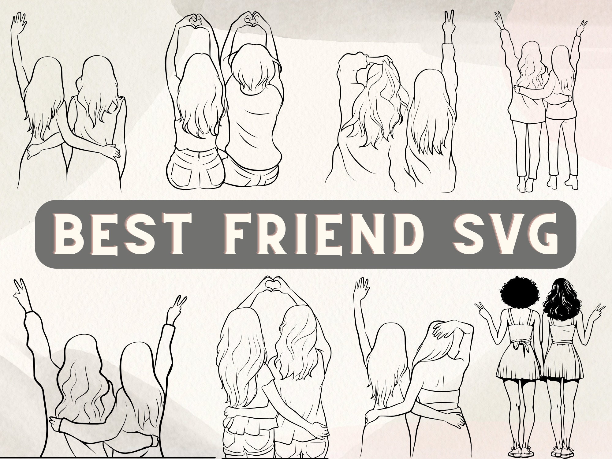 Best Friends SVG Bundle | Besties SVG | Friendship Day SVG | Friends ...