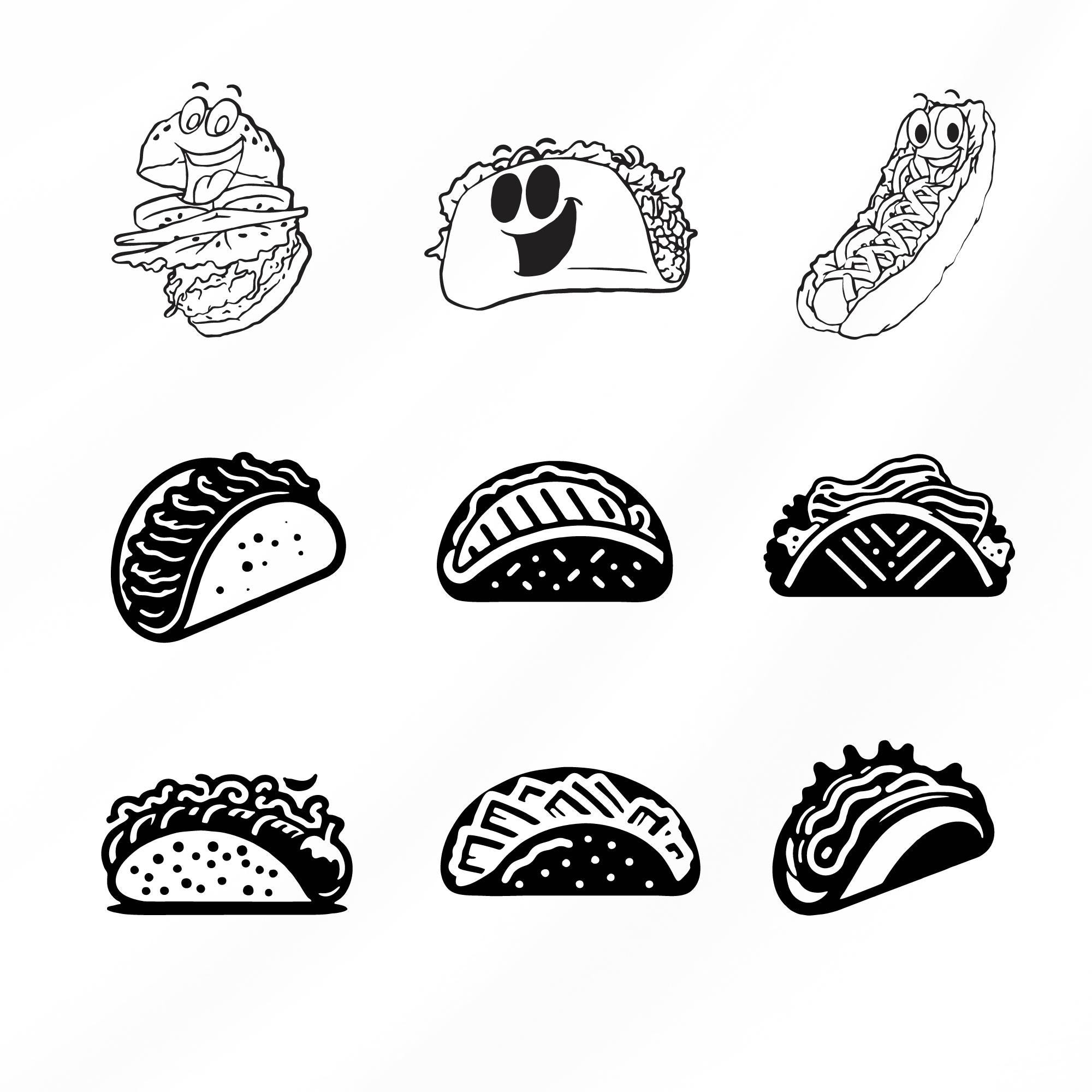 Taco Svg Bundle, Funny Taco Clipart for Cricut, Taco Quotes Silhouette ...