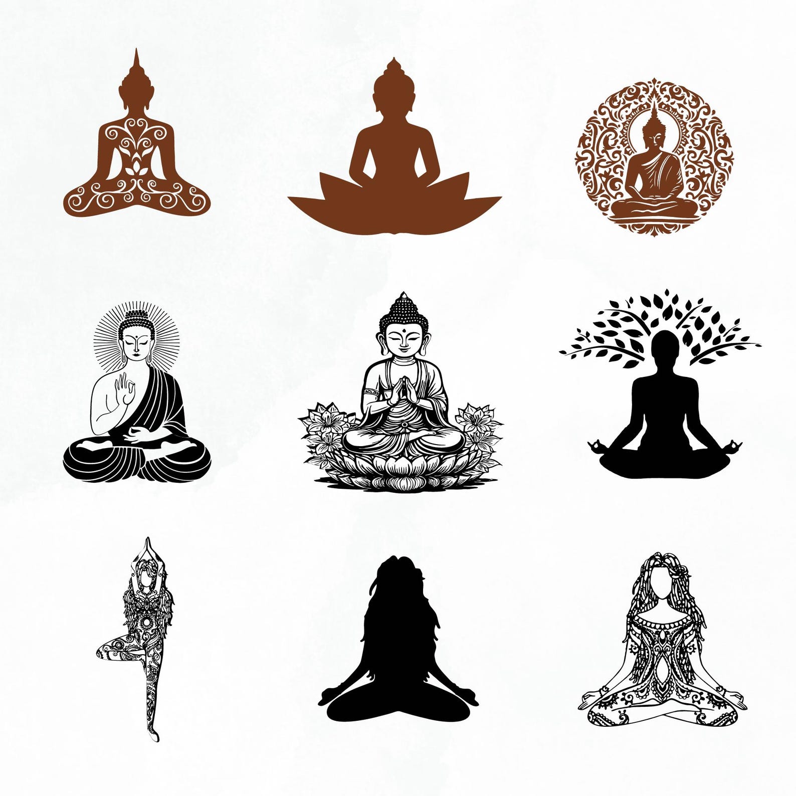 Meditation Svg Bundle, Yoga Clipart for Cricut, Meditation Silhouette ...
