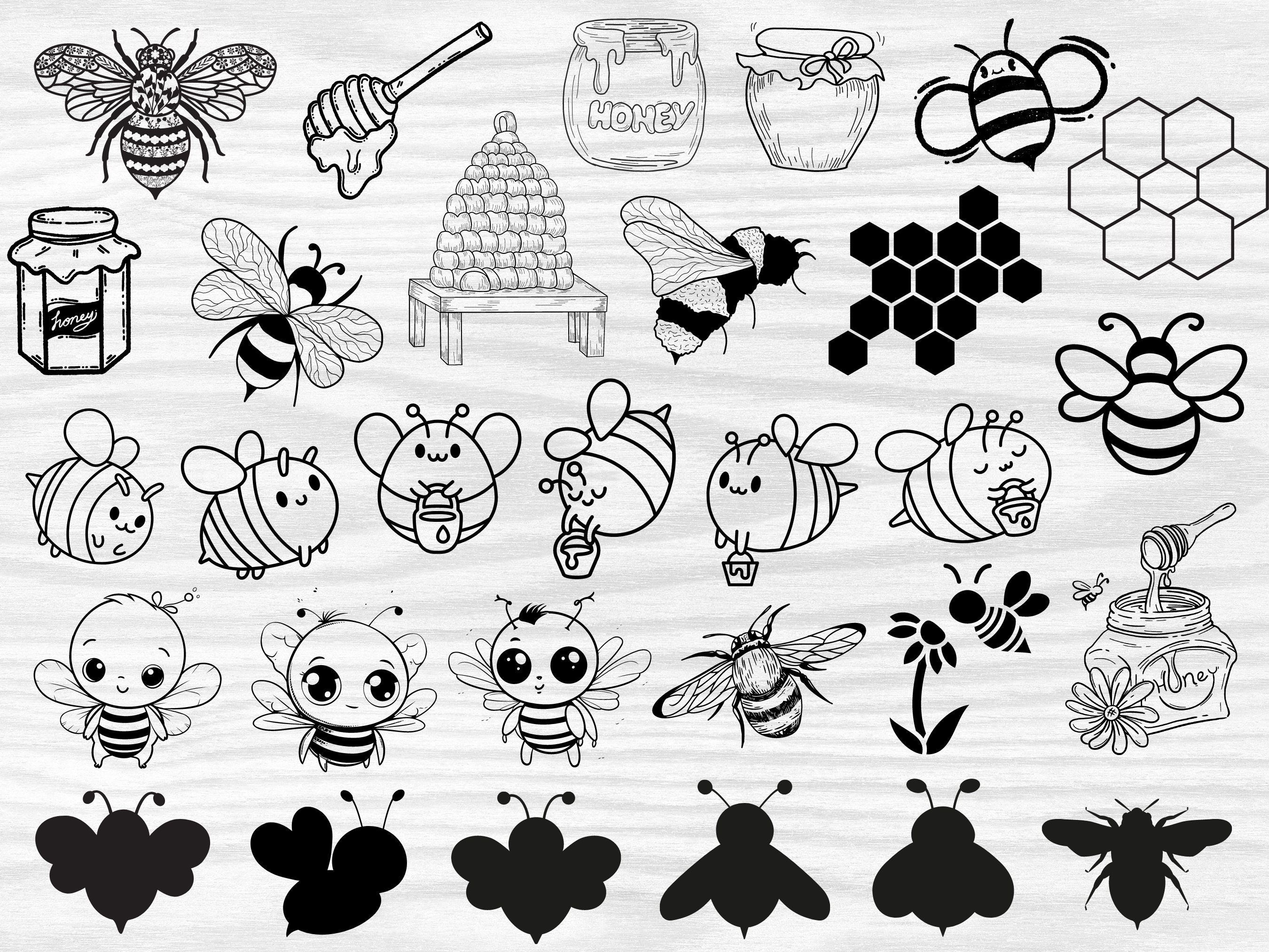 Bee Svg Bundle, Honey Bee Clipart Bundle, Honeycomb Svg, Bee Clipart ...
