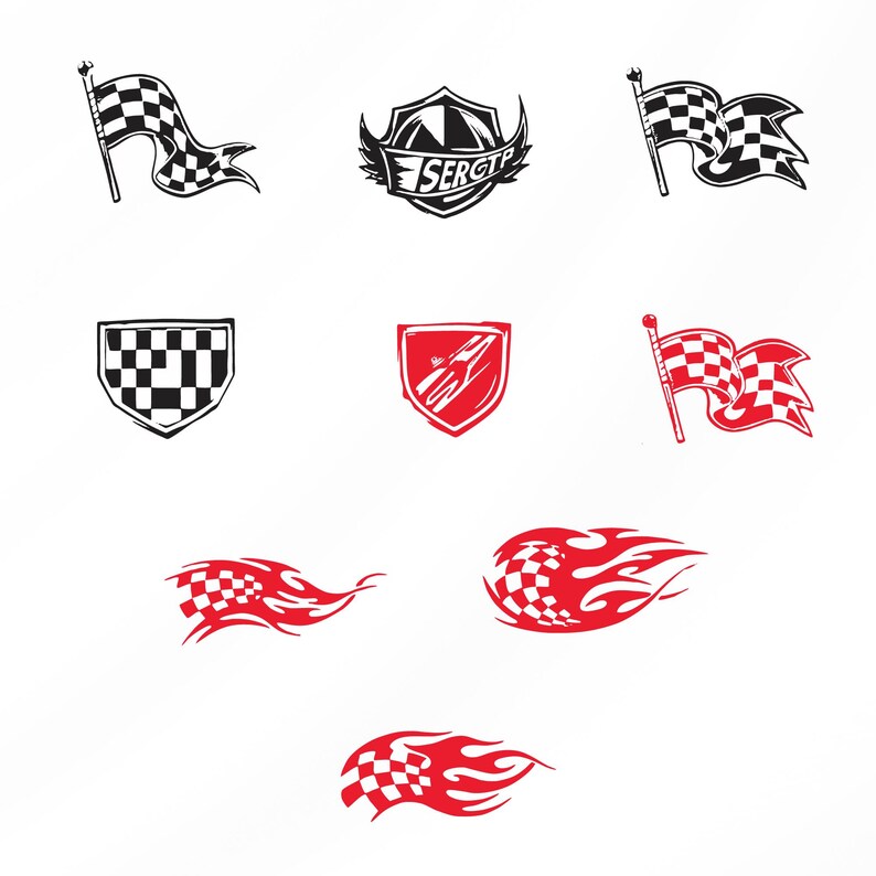 Racing Flag Svg Bundle, Checkered Flag Clipart for Cricut, Racing Flag ...