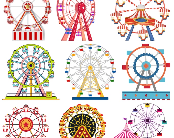 Ferris Wheel Svg, SVG Files for Cricut, Adventure SVG, Theme Park SVG ...