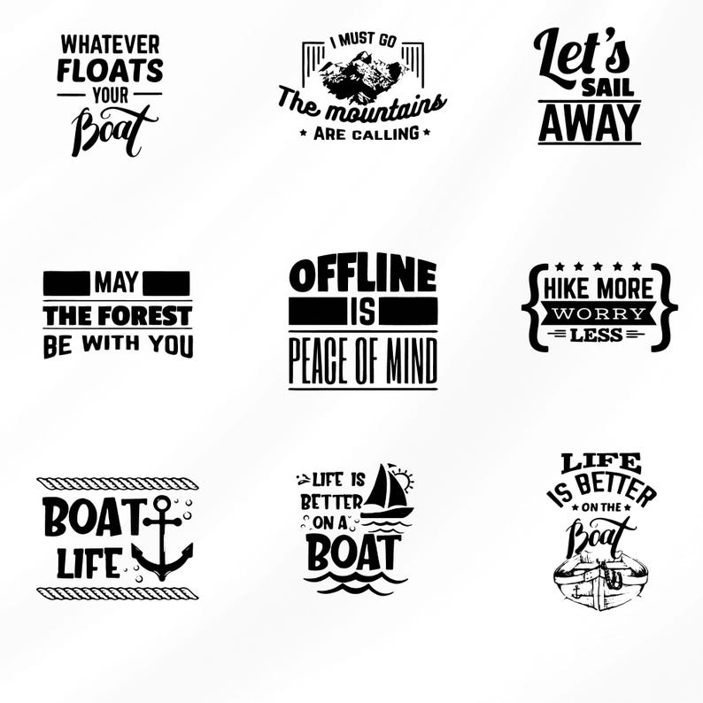 Boating Svg Bundle, Boating Clipart for Cricut, Boating Quotes ...