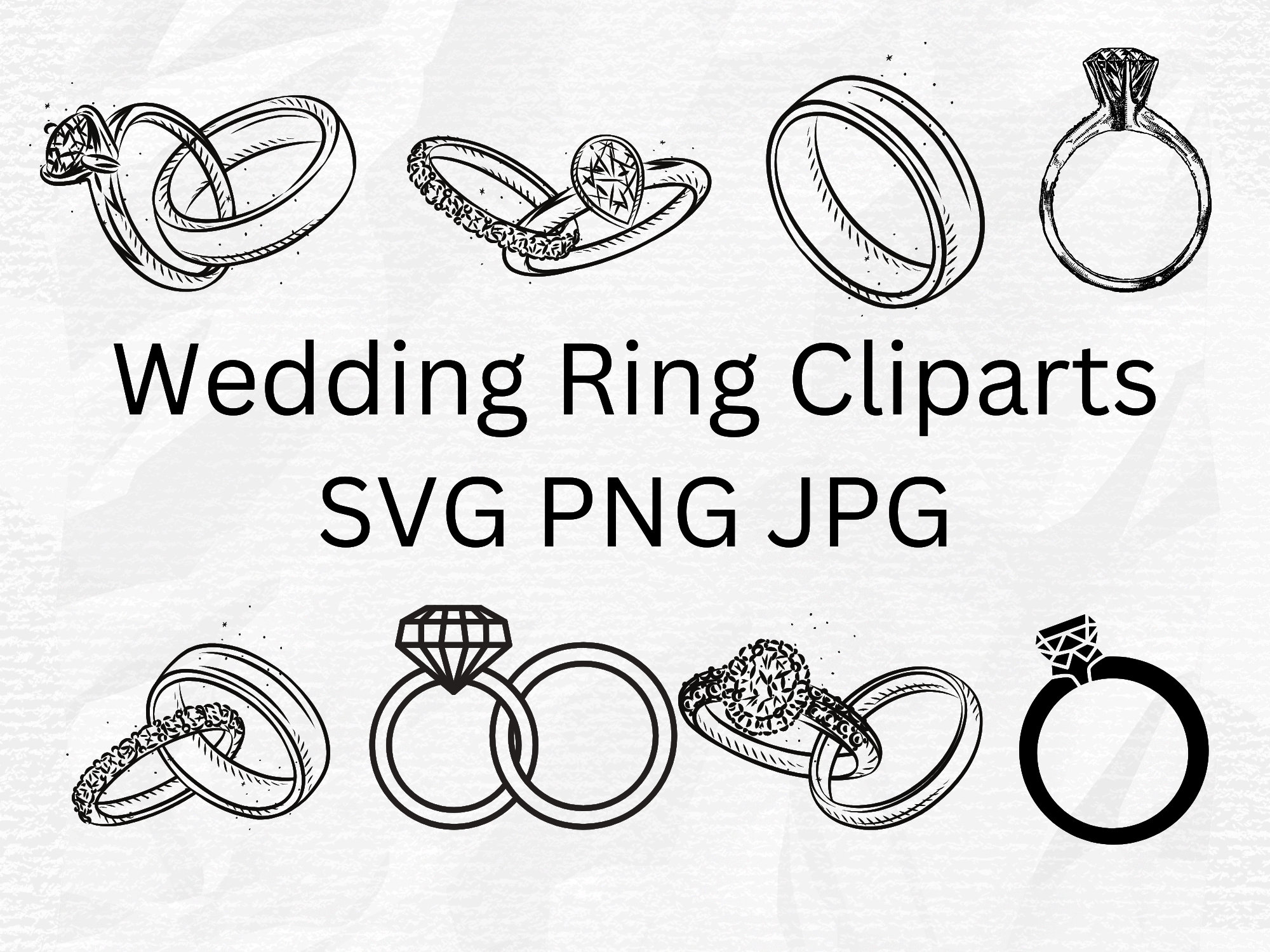 Marriage Rings Svg Bundle, Ring Svg, Wedding Svg, Clipart, Silhouette ...