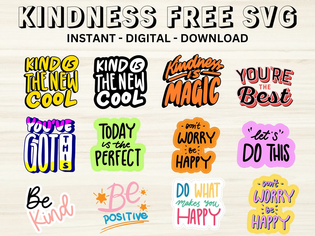 Kindness PNG Bundle, Kindness Groovy Png, Be Kind Png, World Kindness ...