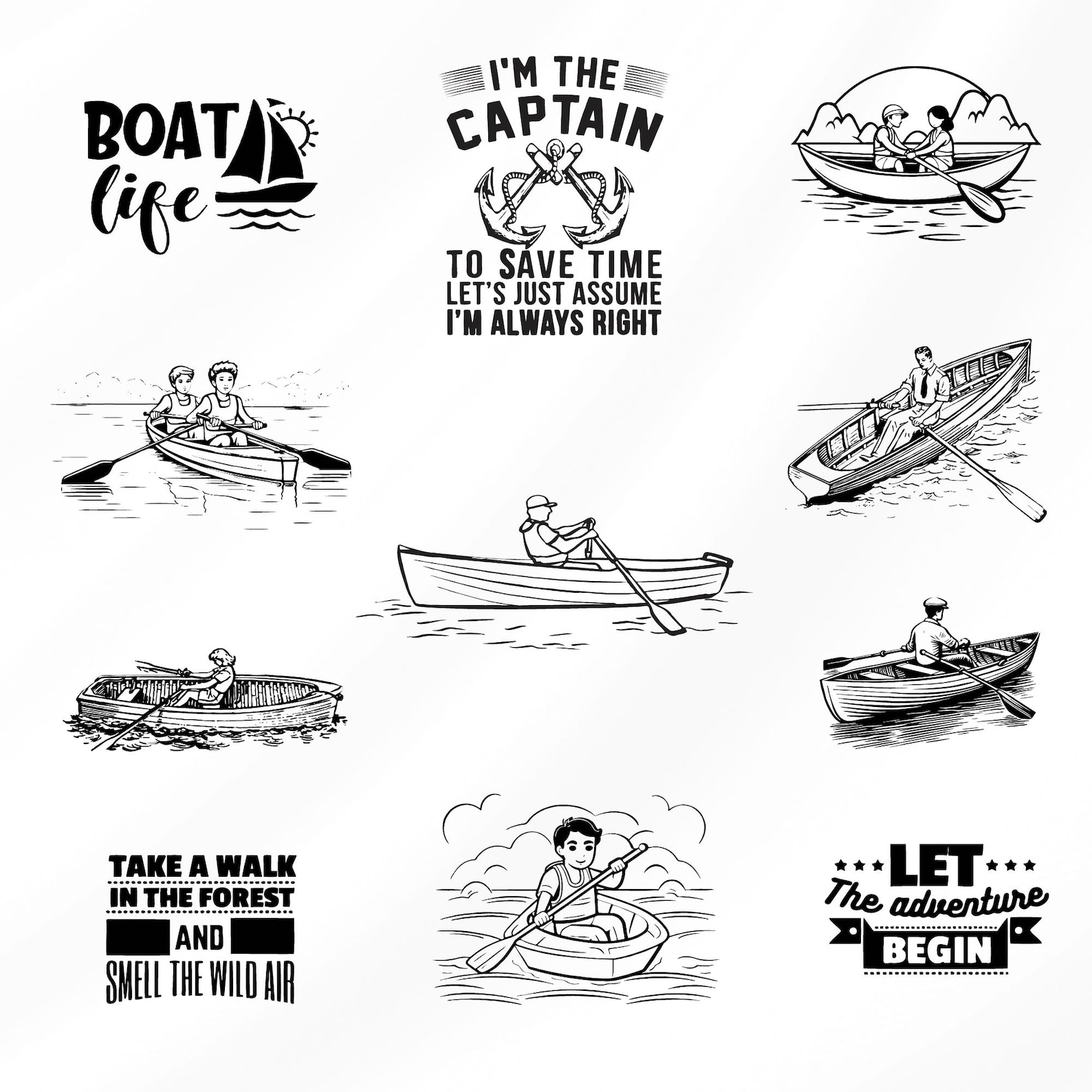 Boating Svg Bundle, Boating Clipart for Cricut, Boating Quotes ...