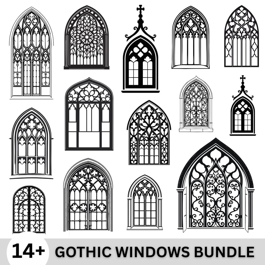 Gothic Window Svg Bundle, Gothic Window Svg Vector Set, Gothic Window ...