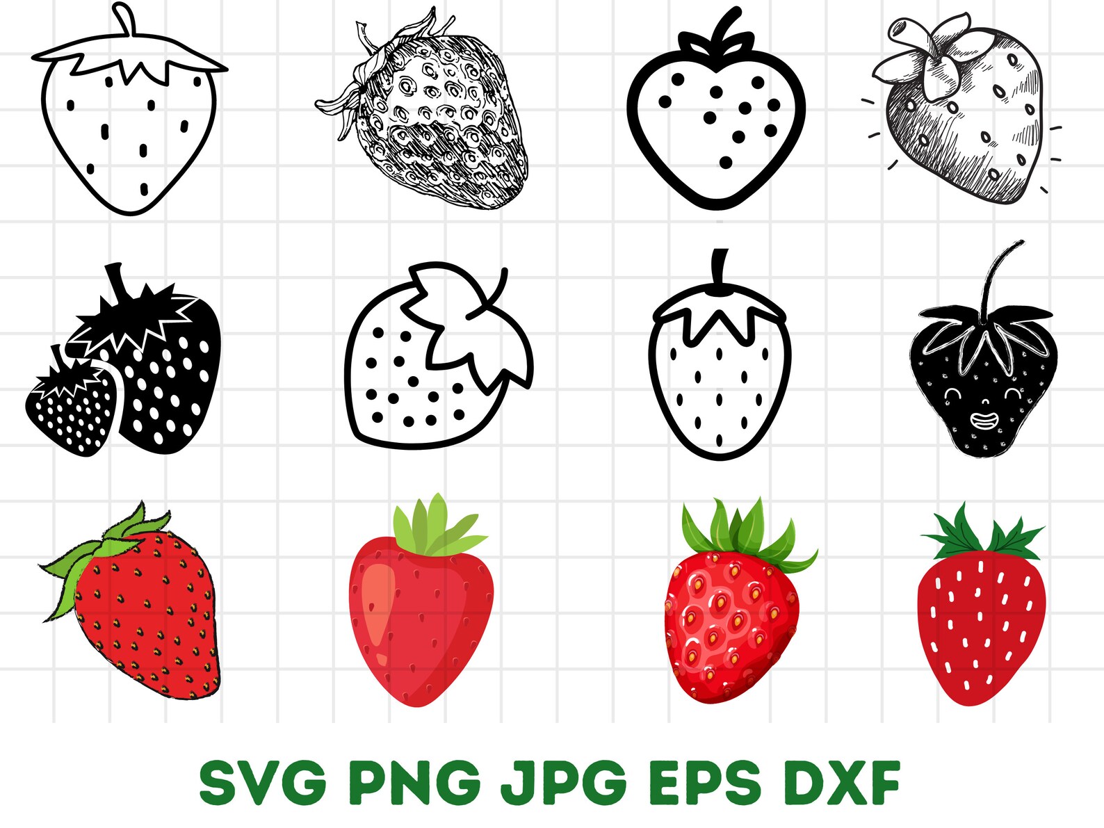Strawberry SVG Bundle , Strawberry Clipart Bundle , Fruit Svg ...