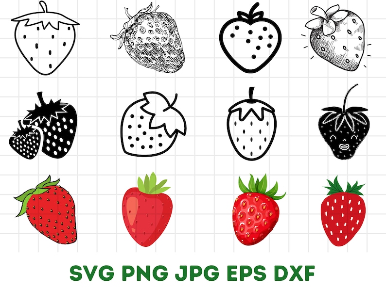 Strawberry SVG Bundle , Strawberry Clipart Bundle , Fruit Svg ...