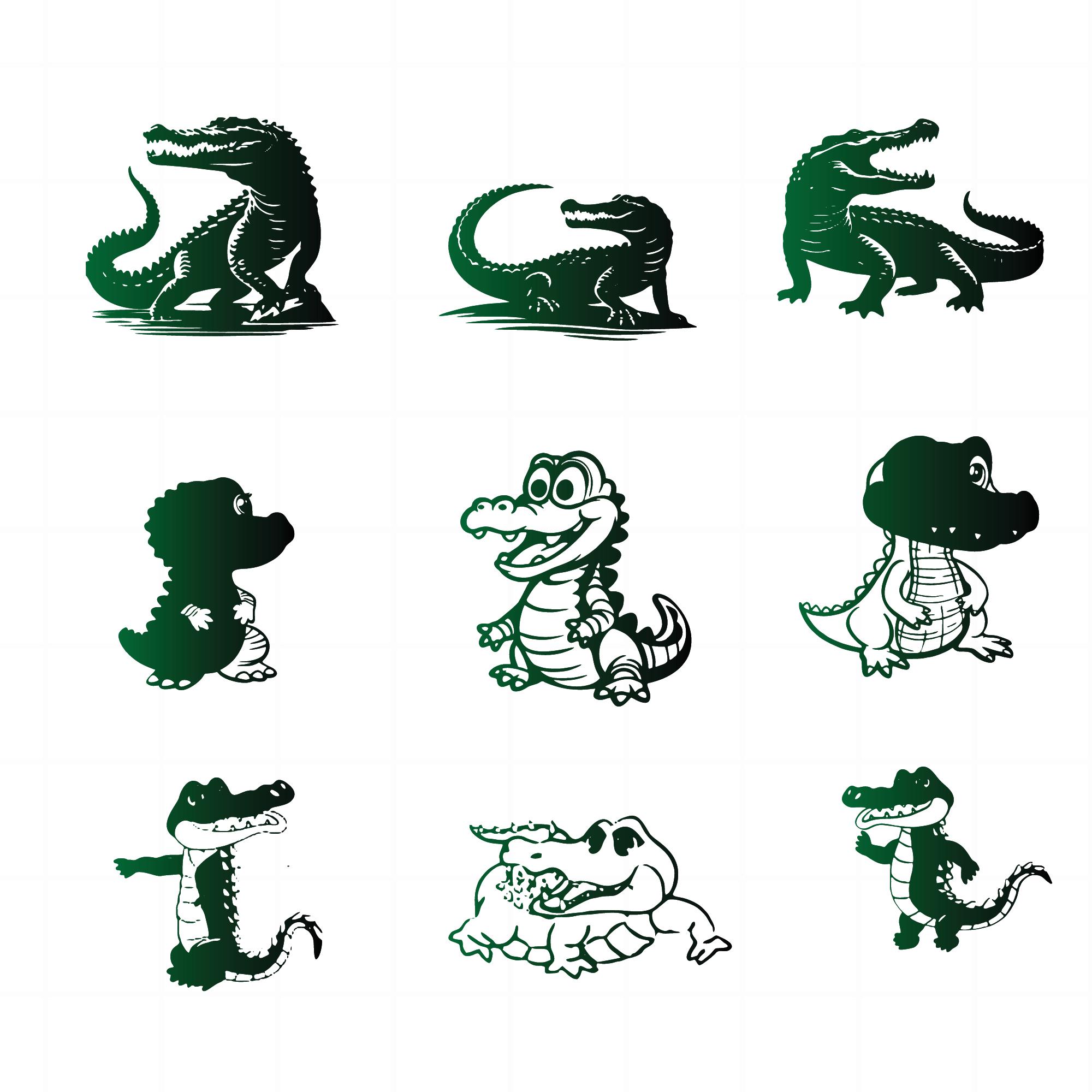 Alligator Svg Bundle, Reptile Clipart for Cricut, Alligator Silhouette ...