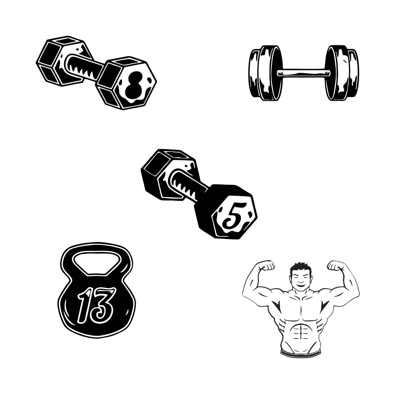Bodybuilder Svg Bundle, Bodybuilder Clipart for Cricut, Exercise ...