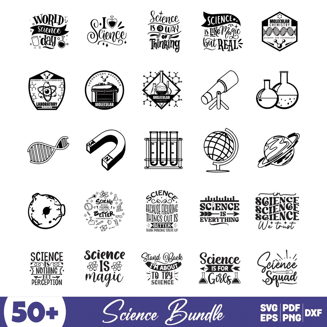 Science Svg Bundle, Science Clipart for Cricut, Lab Equipments ...