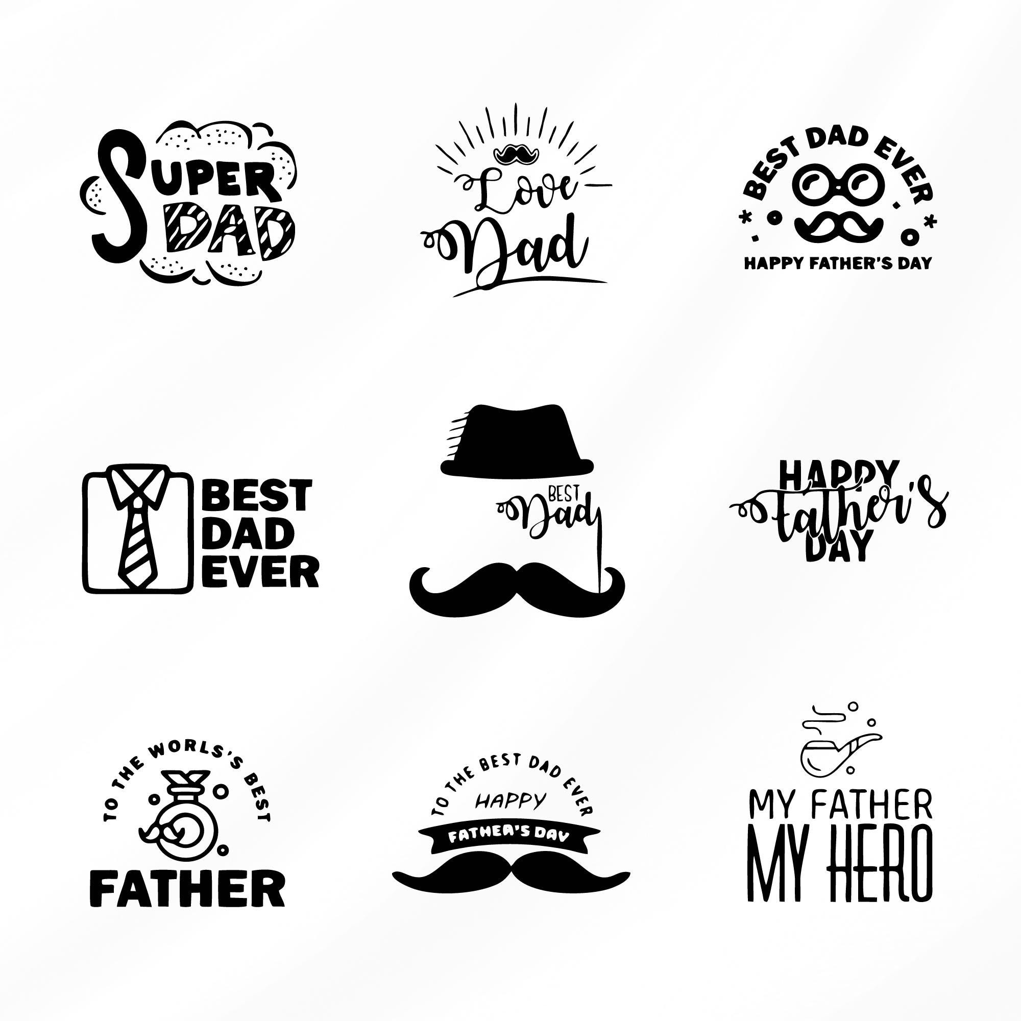 Fathers Day Svg Bundle, Dad Clipart for Cricut, Best Father Silhouette ...