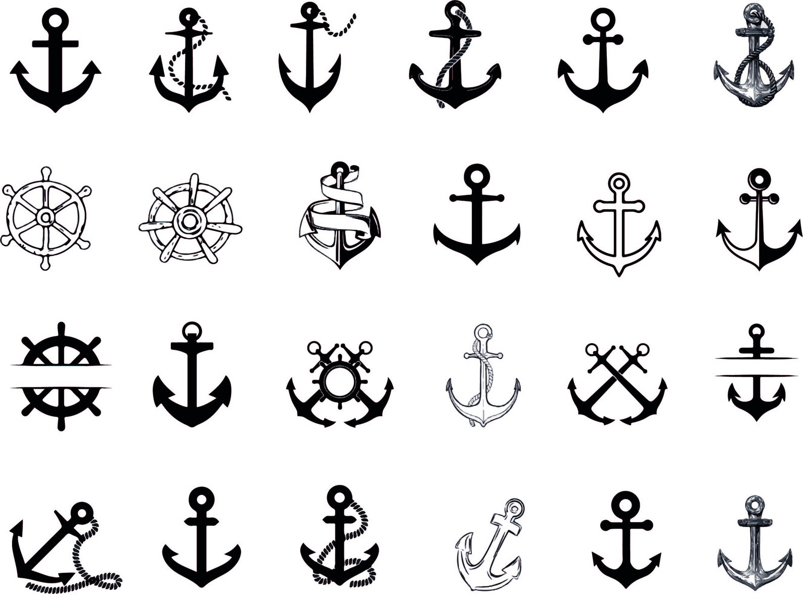 Anchor SVG Bundle, Anchor Frame SVG, Split Anchor SVG, Anchor Clipart ...