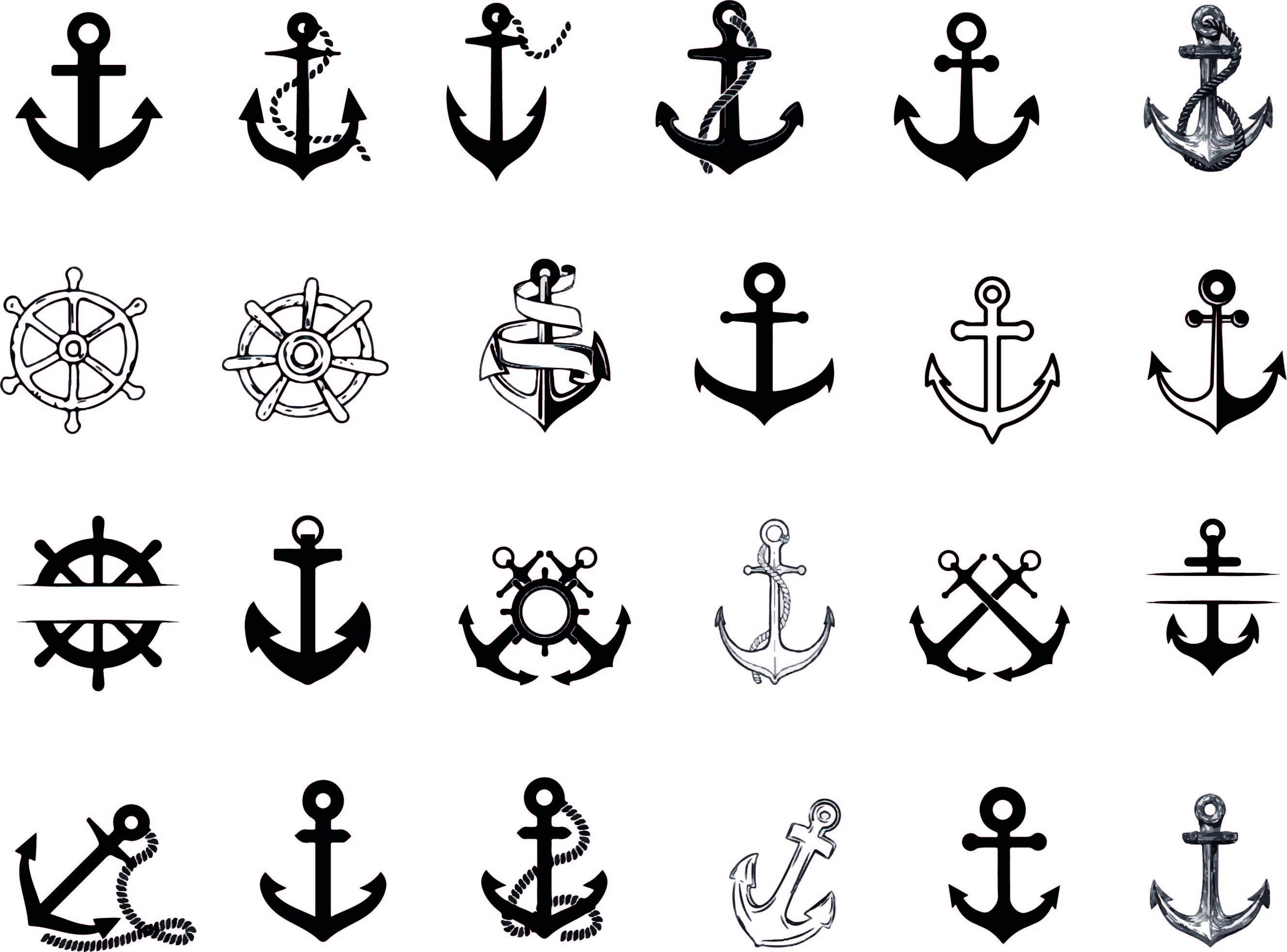 Anchor SVG Bundle, Anchor Frame SVG, Split Anchor SVG, Anchor Clipart ...