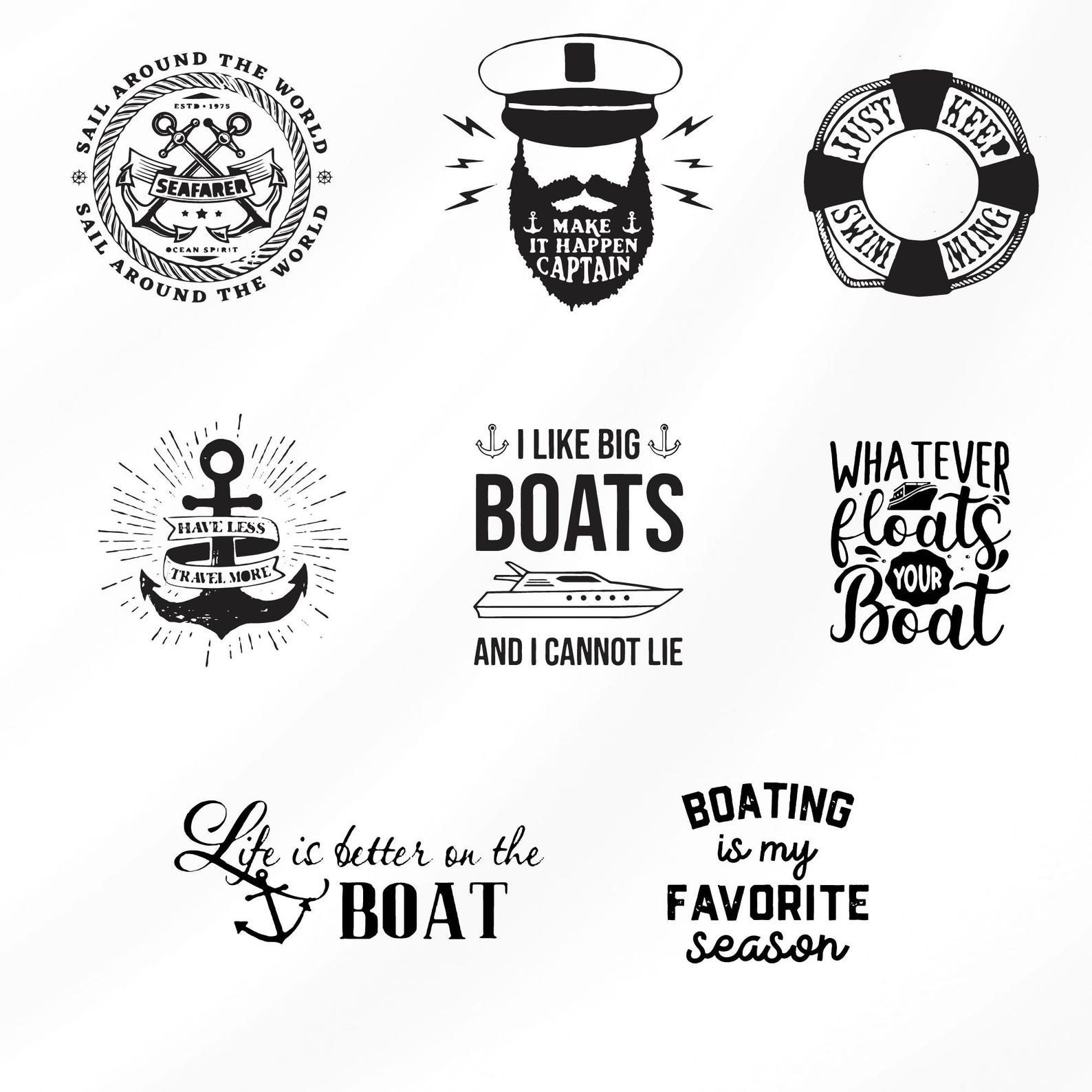 Boating Svg Bundle, Boating Clipart for Cricut, Boating Quotes ...