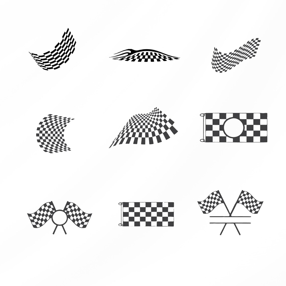 Racing Flag Svg Bundle, Checkered Flag Clipart for Cricut, Racing Flag ...