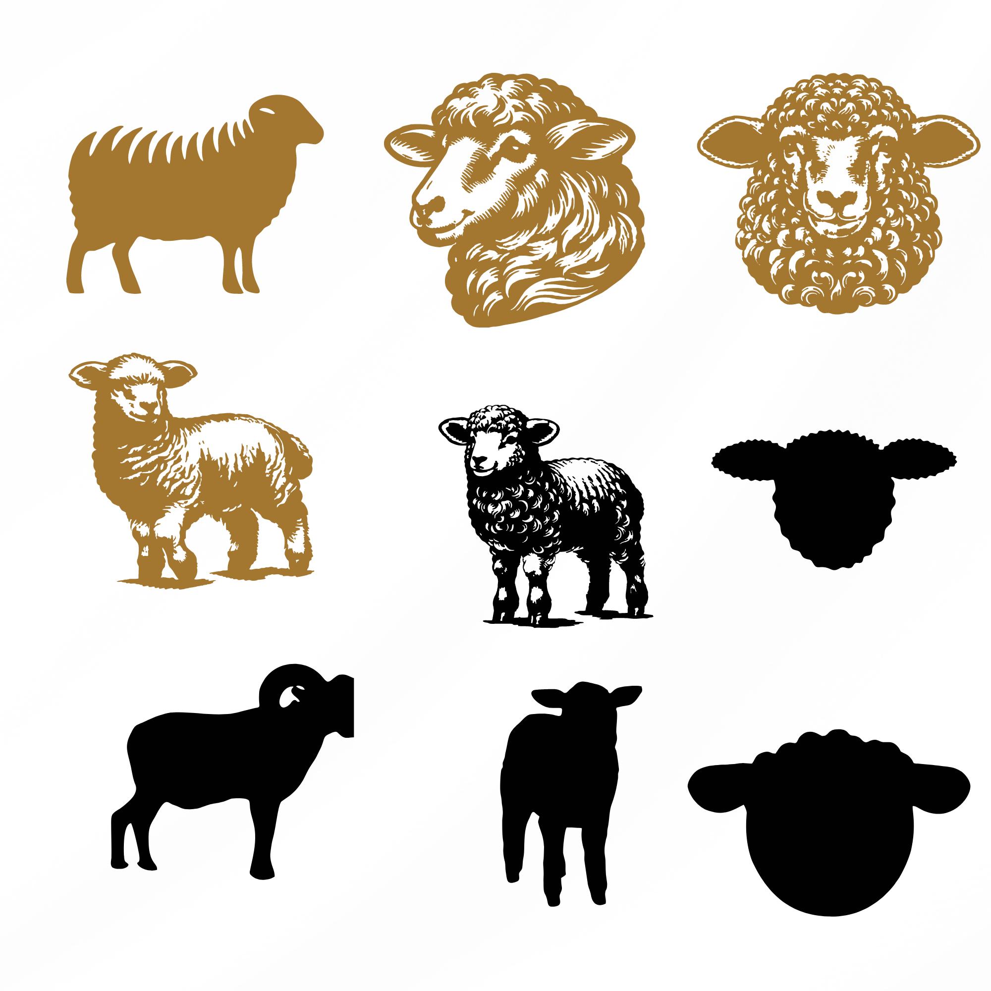 Sheep Svg Bundle, Sheep Face Clipart for Cricut, Farm Animal Silhouette ...