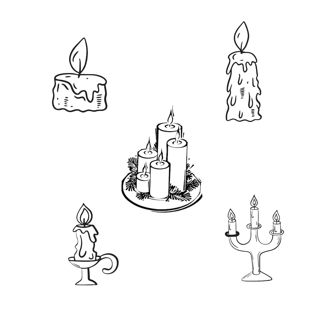 Candle Svg Bundle, Candle Clipart for Cricut, Candle Silhouette, Prayer ...