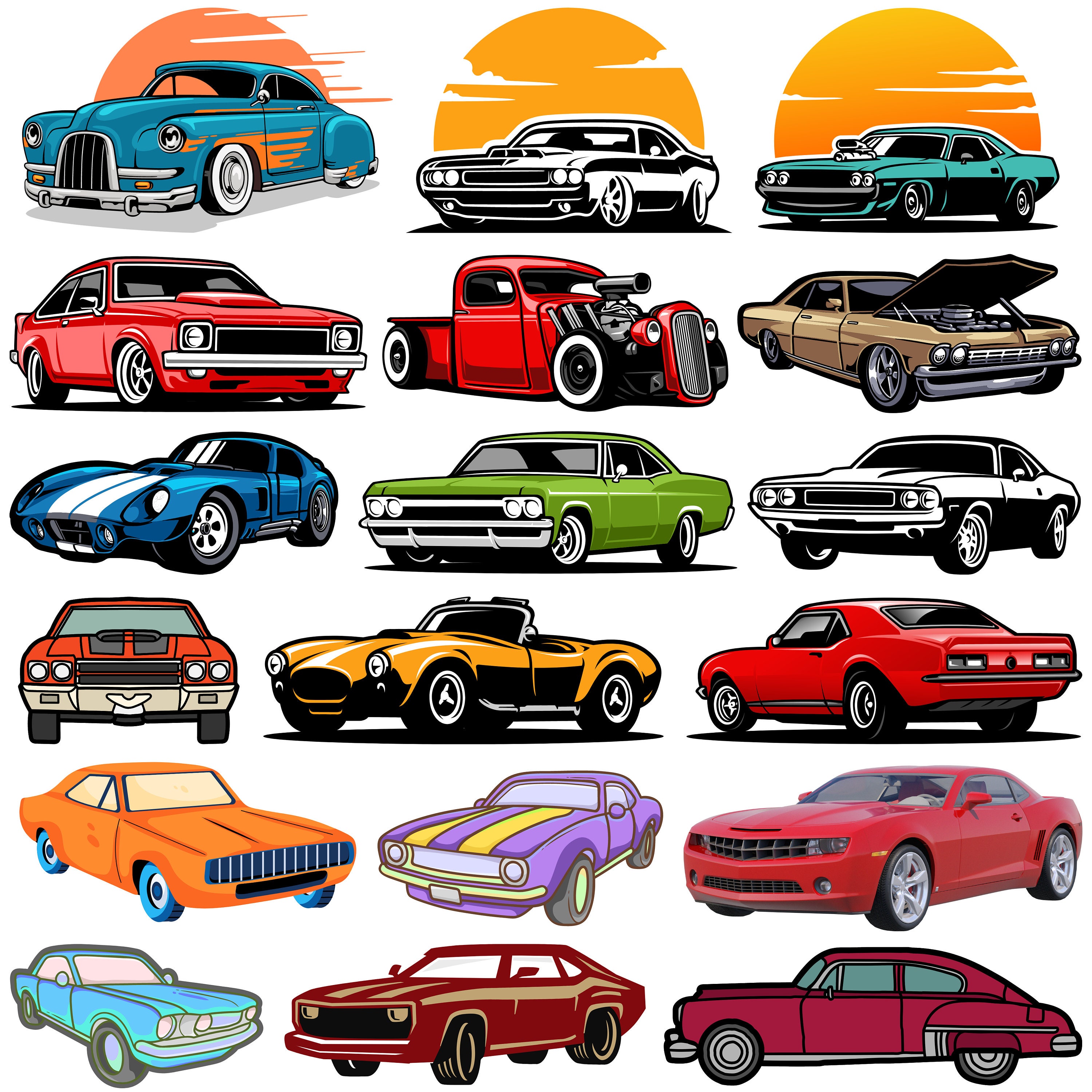 Muscle Car SVG Bundle, Muscle Car Vector, American Car Svg, Automobile ...