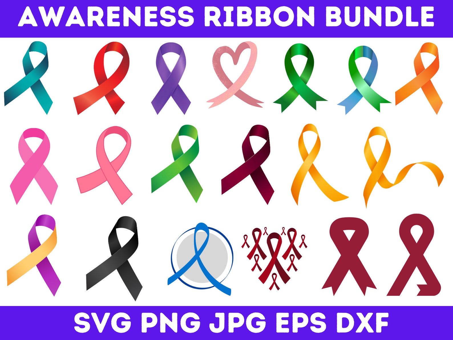 Awareness Ribbon SVG, Breast Cancer SVG, Cancer Ribbon SVG, Survivor ...