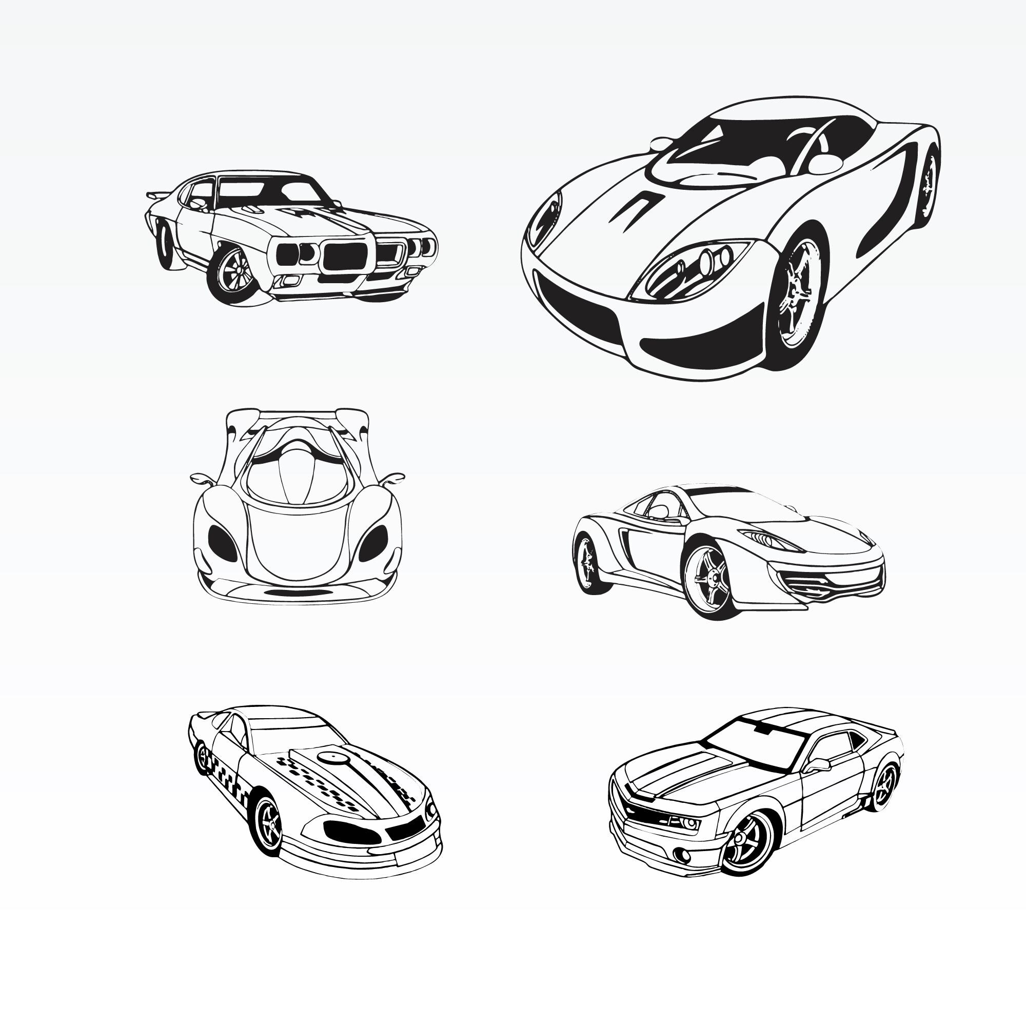 Cars Svg Bundle, Retro Cars Clipart for Cricut, Sports Car Silhouette ...