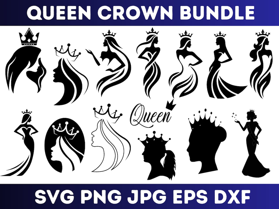 Lady Crown SVG Bundle ,royal Crown SVG, Queen Crown, Princess Crown ...