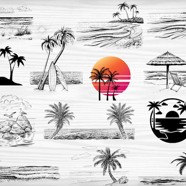 Beach Scene Svg - Etsy