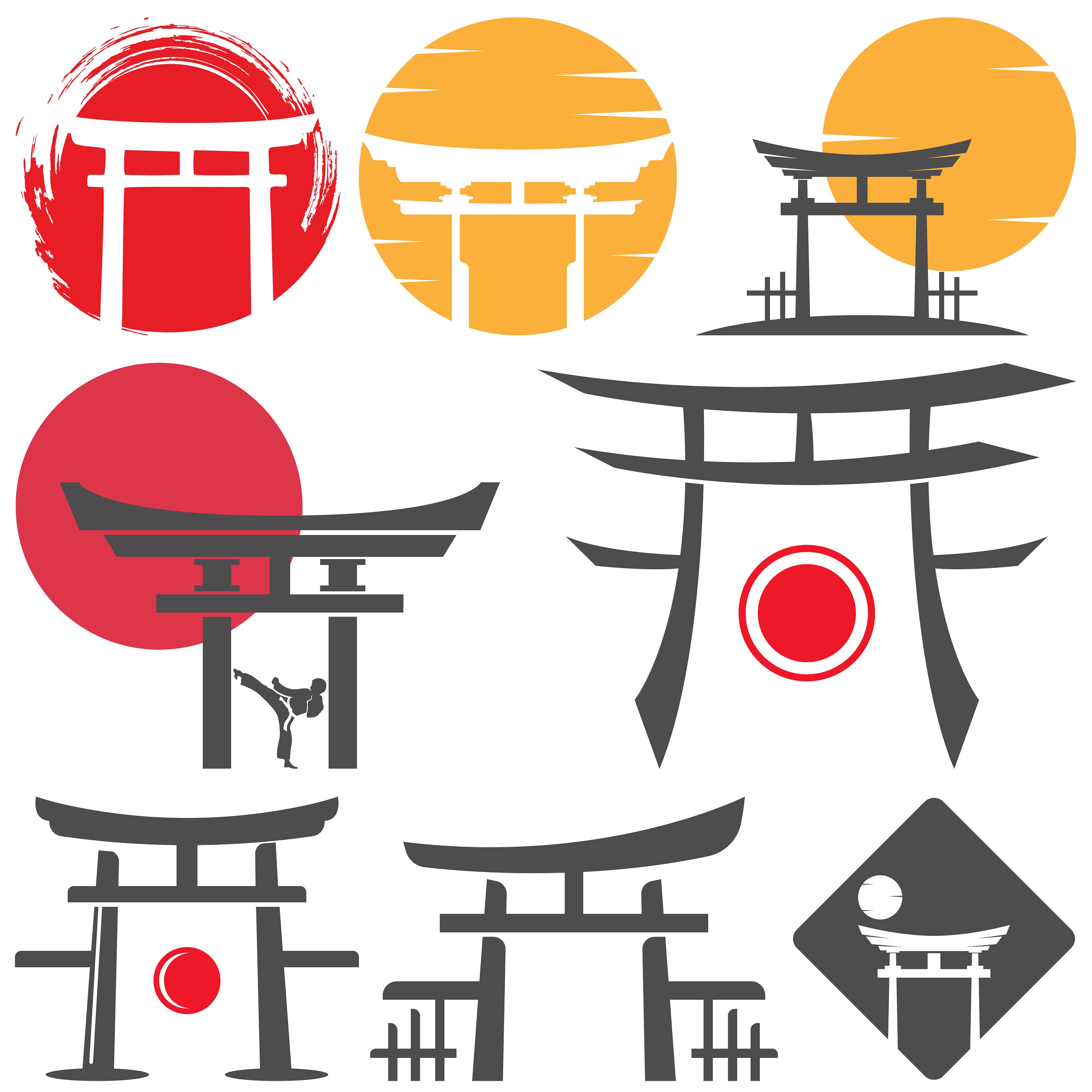 Torii Gate SVG Bundle, Torii Gate Vector, Torii Gate Outline, Torii ...