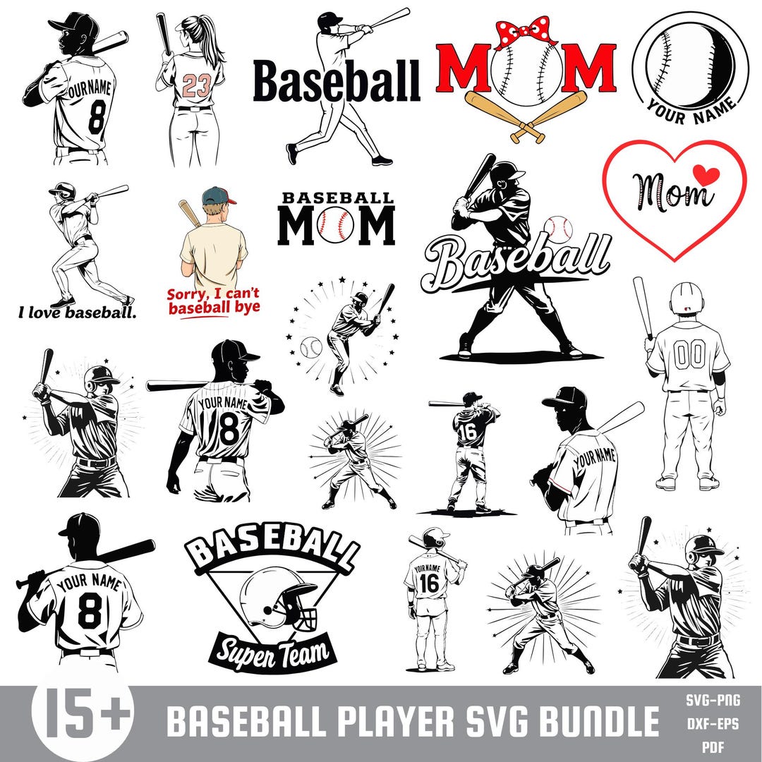 Baseball Svg, Baseball Png, Baseball Mom Clipart, Baseball Cut Files for Cricut, Baseball Player ...