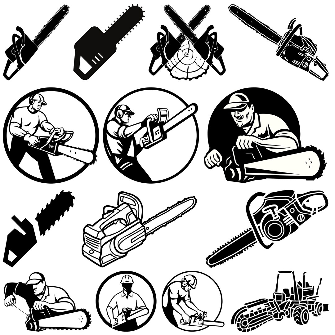 Chainsaw SVG Bundle, Wood Cutting Machine Svg, Saw Svg, Chain Saw ...